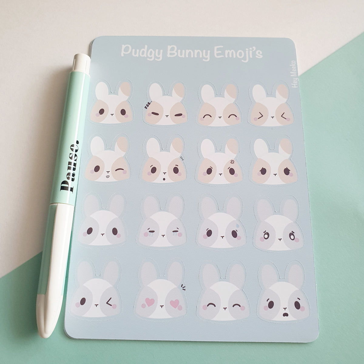 Pudgy Bunny Emoji Sticker Sheet – Hey Meeko
